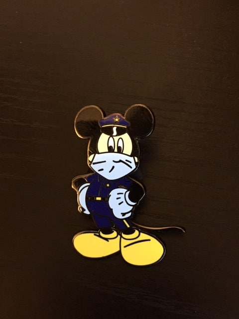 Mickey Mouse as Police officer in mask pin security guard | Etsy