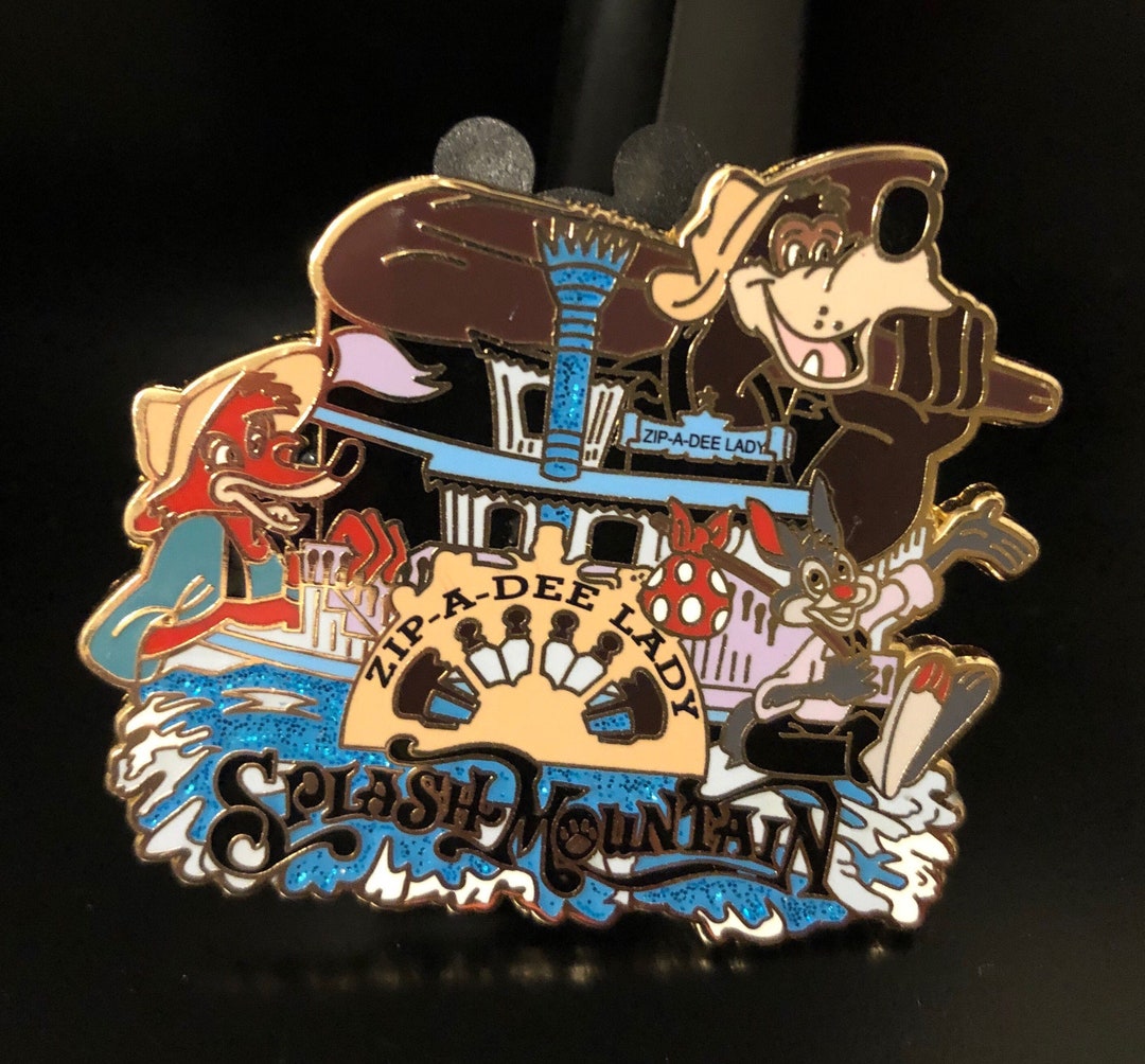 Splash Mountain Pin Brer Rabbit, Brer Fox, and Brer Bear With the Zip-a ...