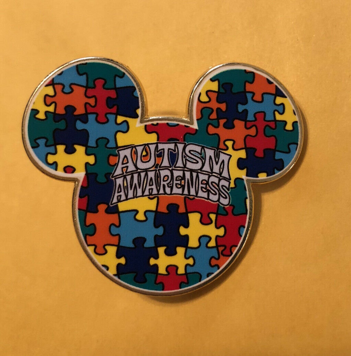 Disney Fantasy Pin Autism Awareness Pin Mickey Head Puzzle Piece Pin ...