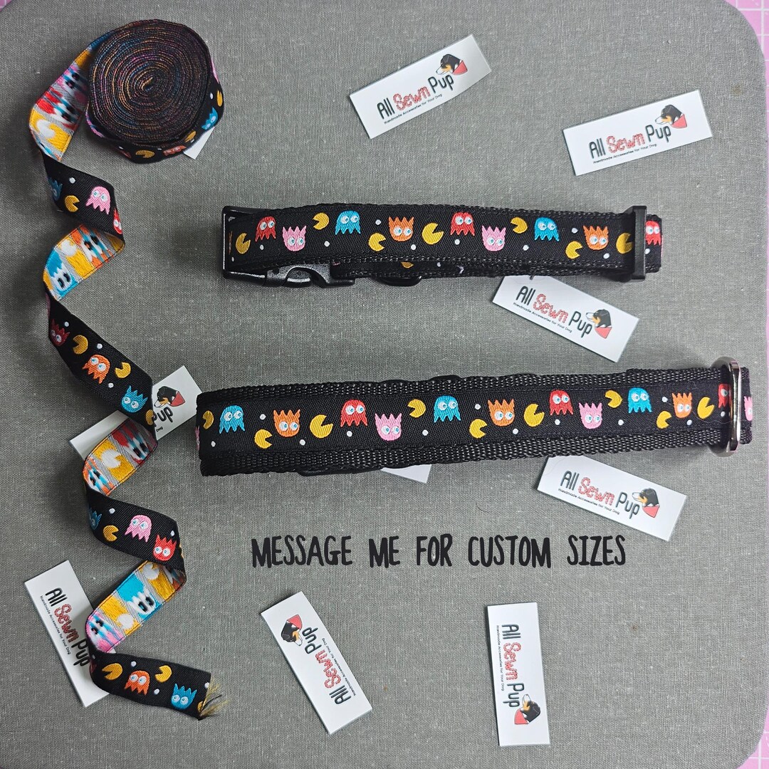 Retro Video Game Inspired Dog Collar – Medium & Large Sizes – Handmade ...
