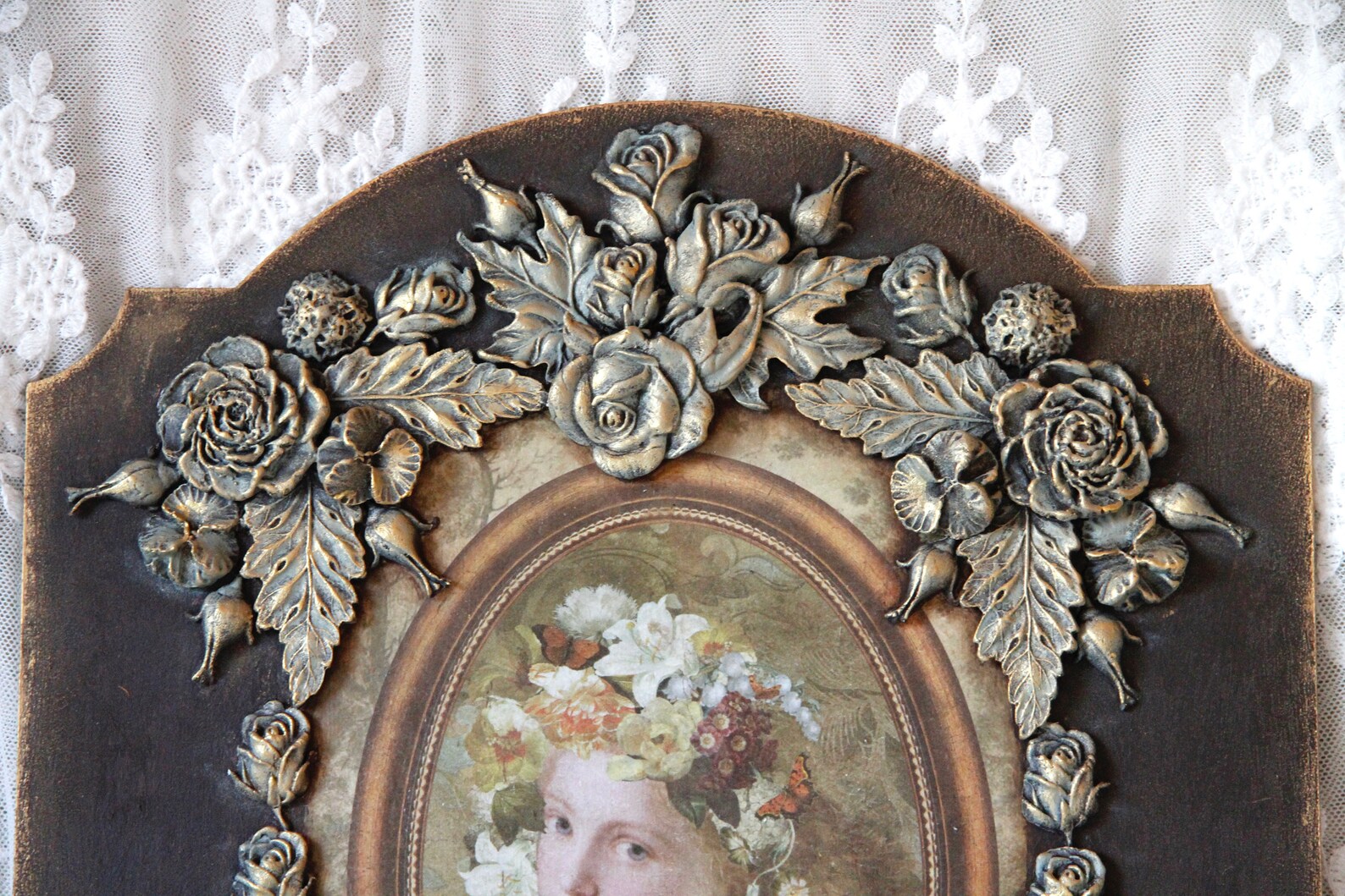 Decoupage, Decorated Plaque. Handcrafted. Decor. Shabby Chic. Gift ...