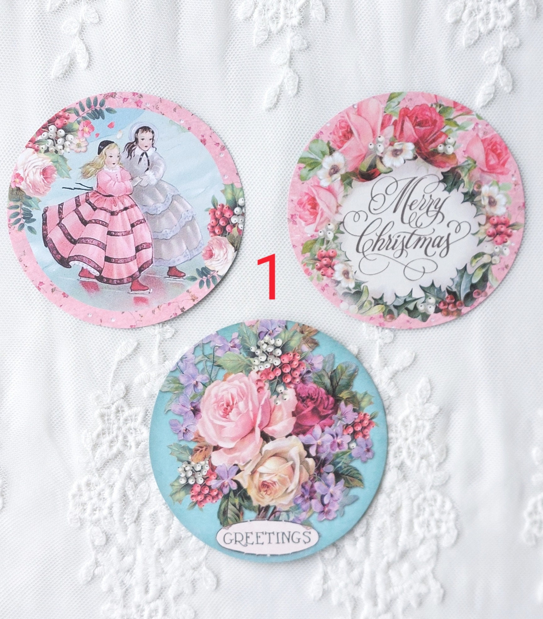 Stamperia Pink Christmas Round Cards, Tags, Toppers, Labels. Crafts ...