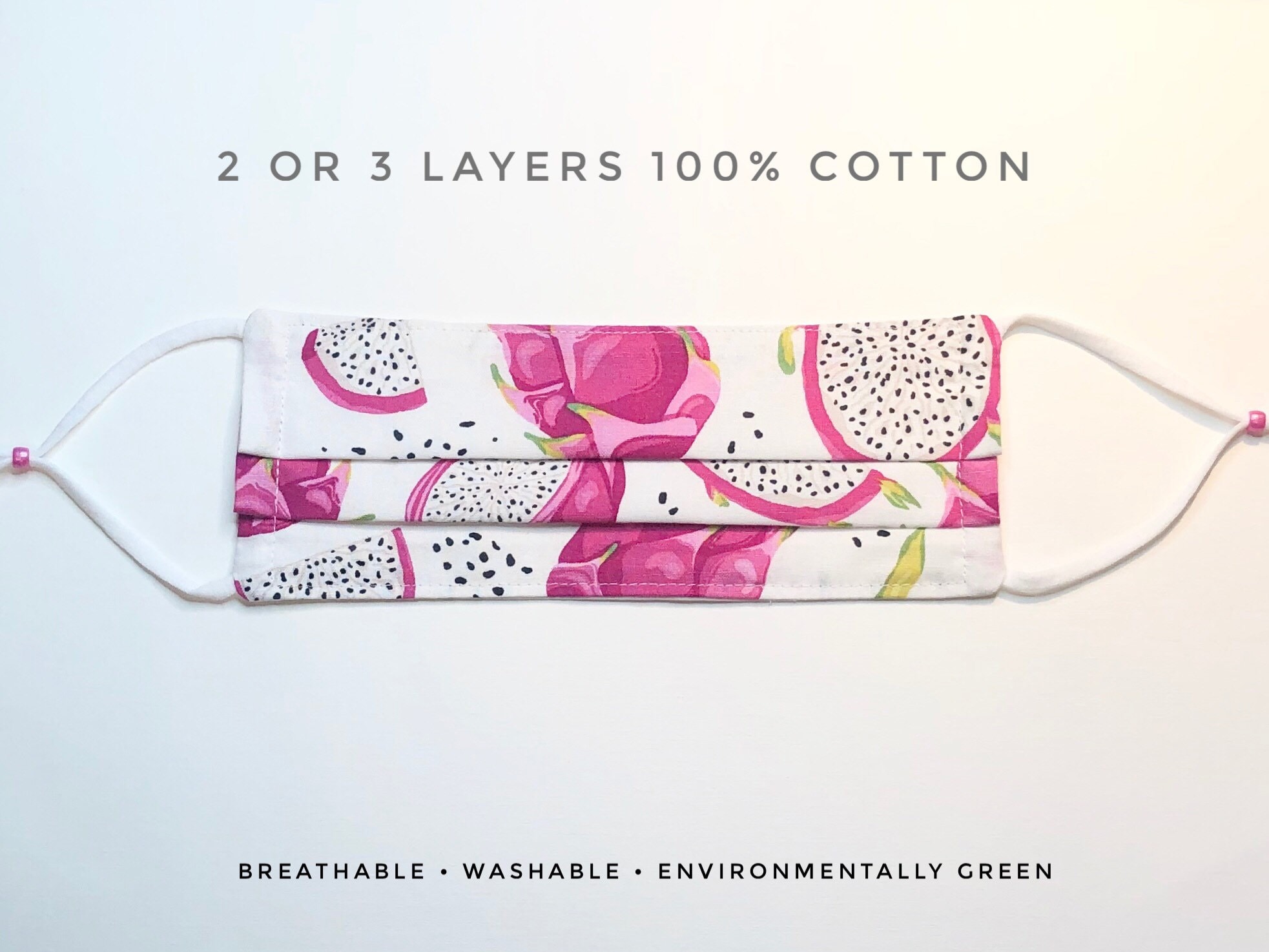 Dragon Fruit Pitaya Face Mask with Nose Wire & Asjustable | Etsy