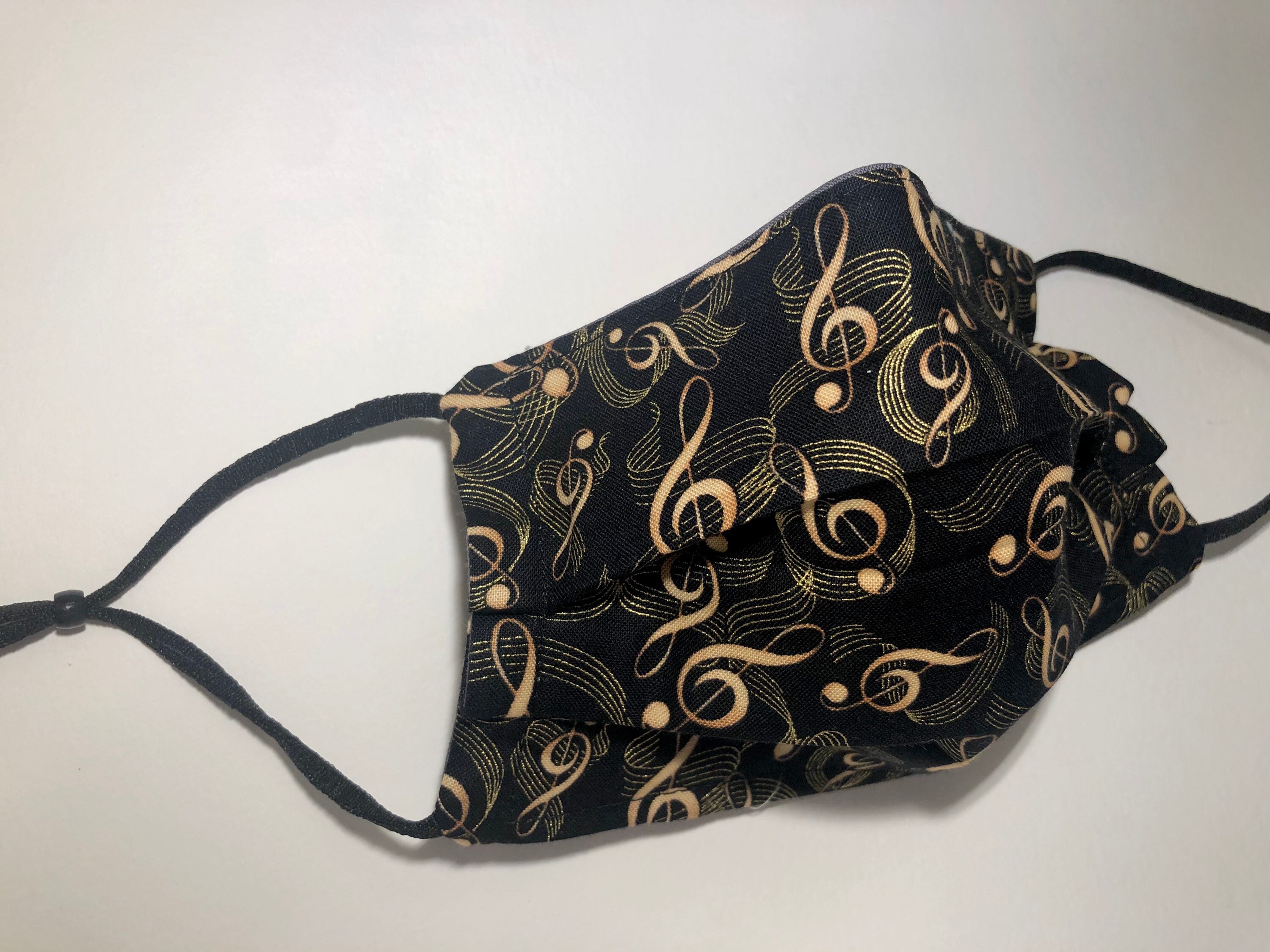 Golden Glittery Treble Clef Musical Note Face Mask With Nose - Etsy