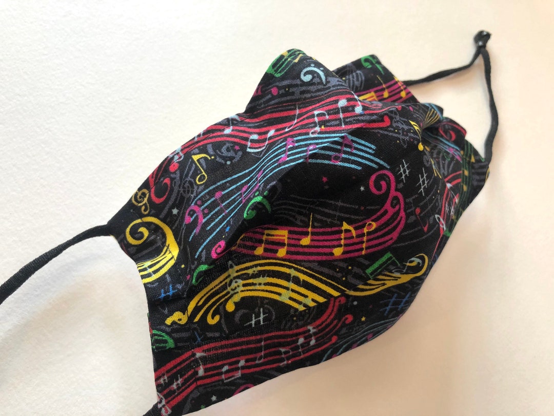 Colorful Musical Note Face Mask With Nose Wire and Optional Filter ...