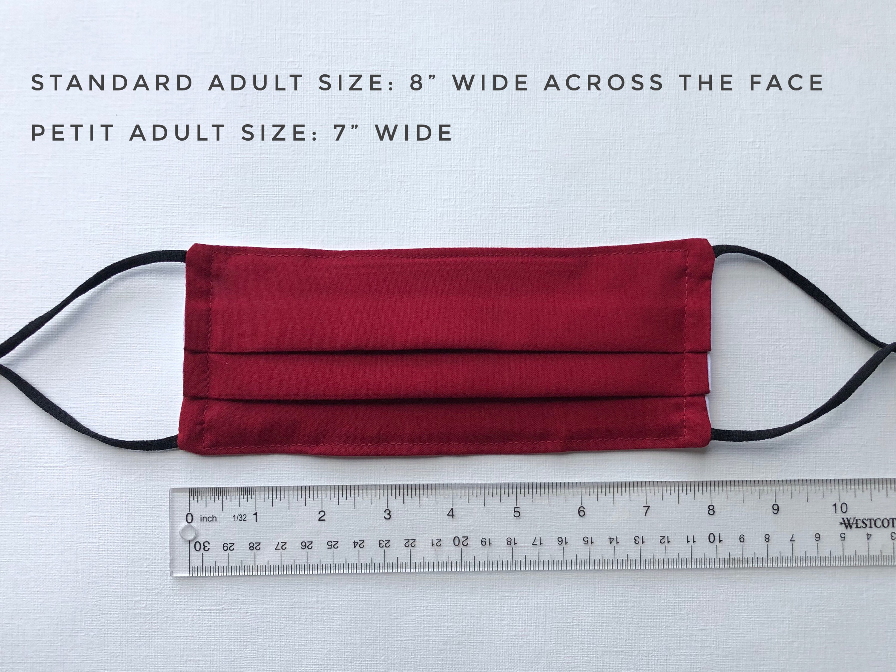 Dark Red Solid Color Face Mask With Nose Wire & Adjustable | Etsy