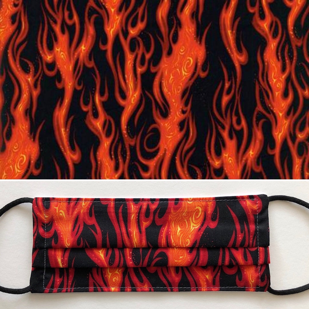 Bowser Fire Flame Face Mask With Nose Wire and Optional - Etsy