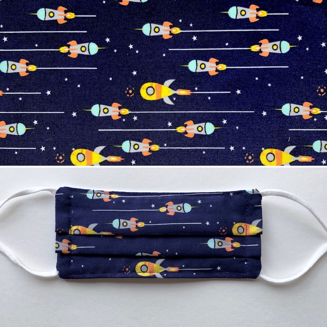 Space Shuttle Rockets Face Mask With Nose Wire & Adjustable Elastic ...