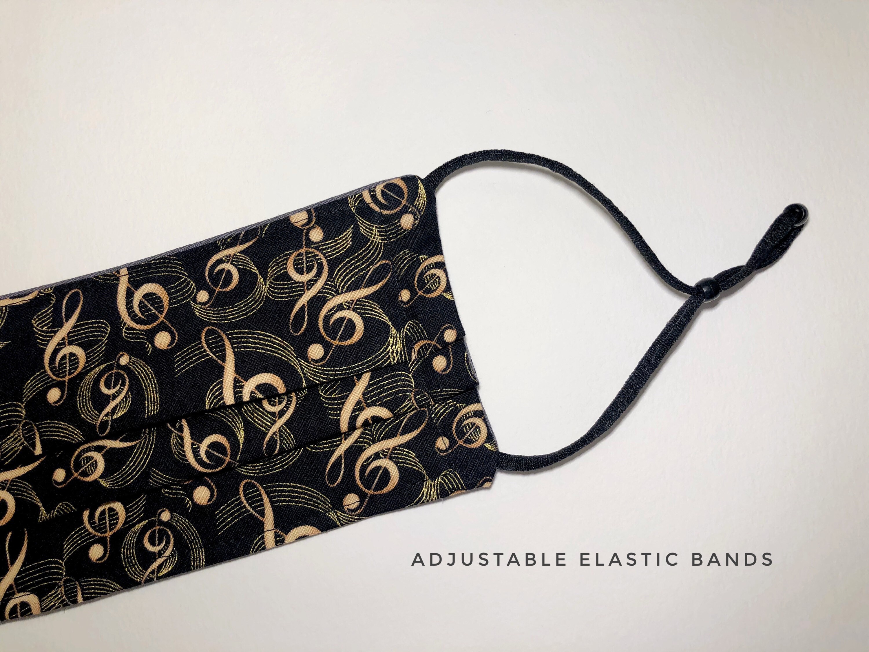 Golden Glittery Treble Clef Musical Note Face Mask With Nose - Etsy