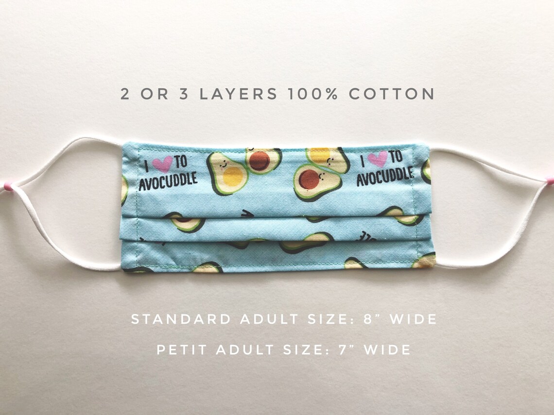 Avocuddle Avocado Love Face Mask for Adult Youth Kids Child | Etsy