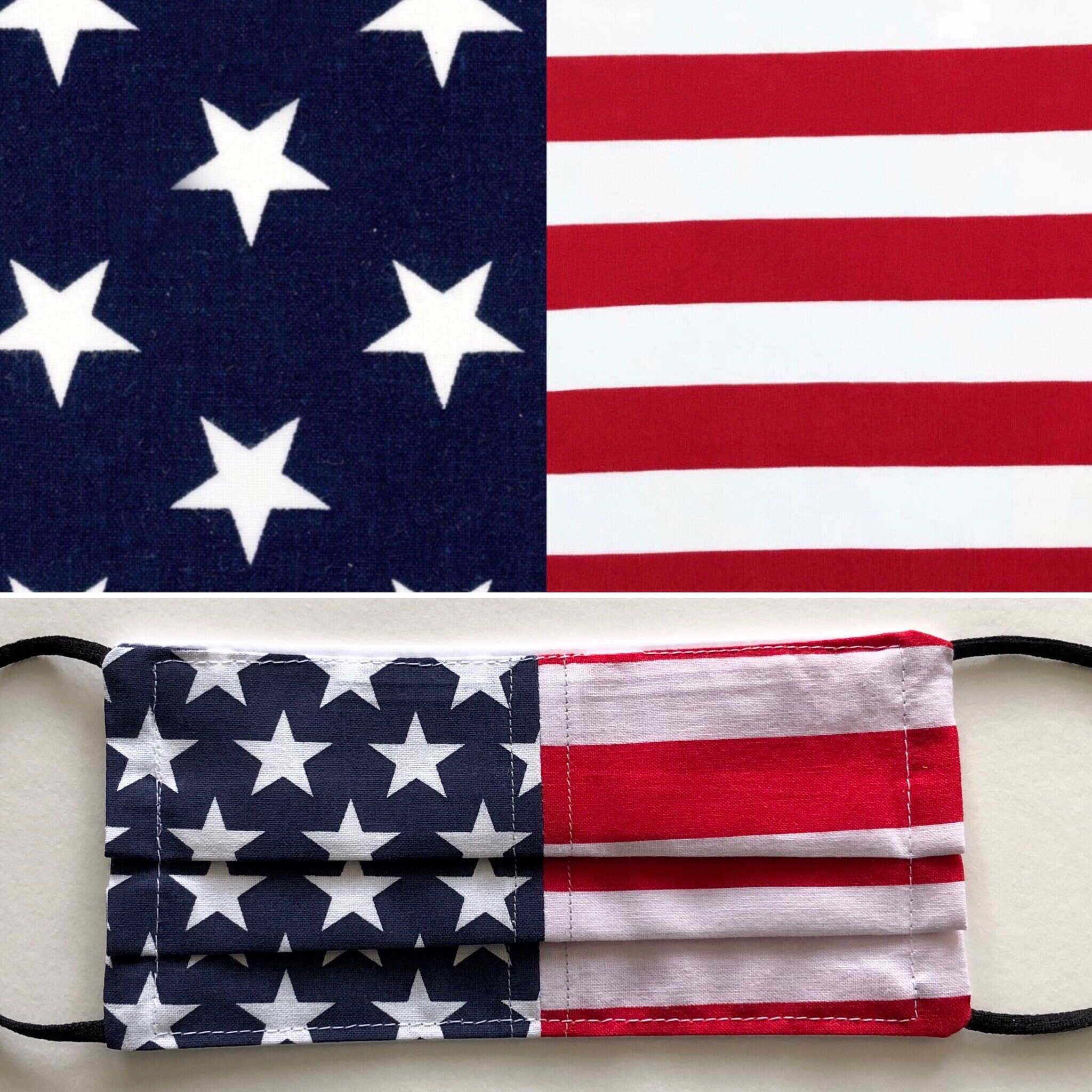 USA Flag Patriotic Face Mask With Nose Wire and Optional | Etsy