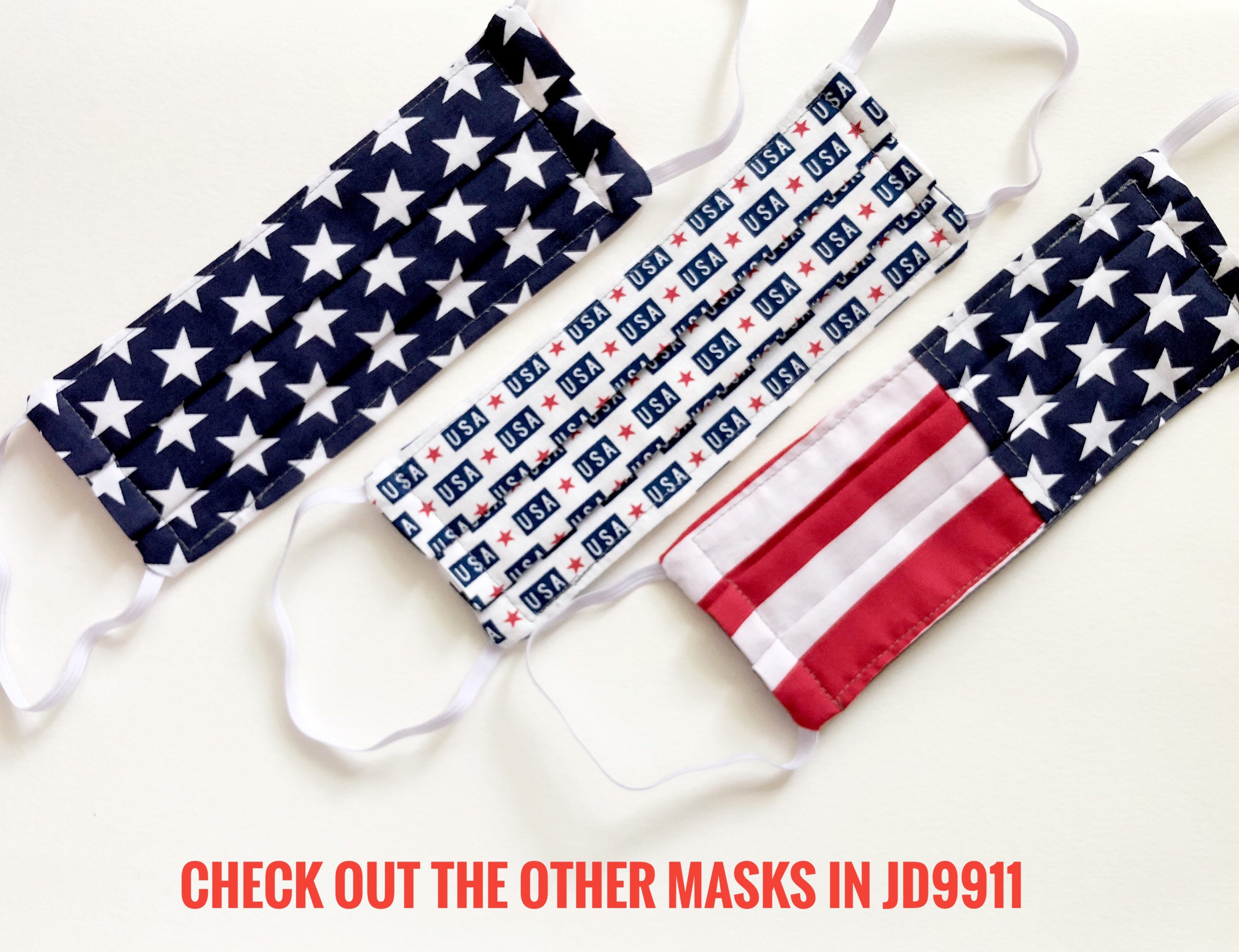 USA Flag Patriotic Face Mask With Nose Wire and Optional | Etsy