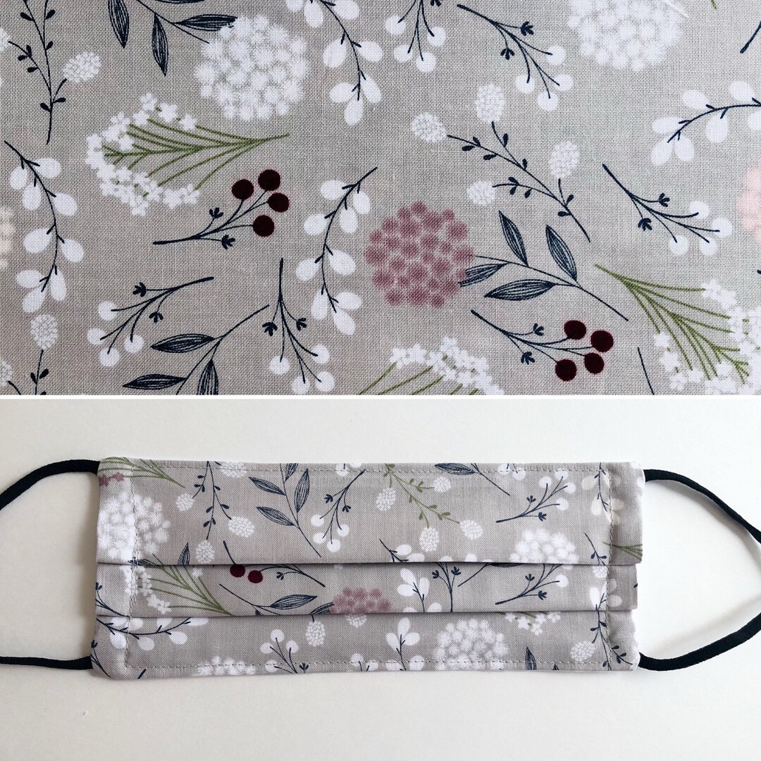 Moonlit Whimsical Gray Feminine Face Mask With Nose Wire & Adjustable ...