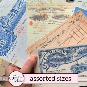 Vintage Receipt Ephemera Pack for Your Junk Journals, Master Boards ...
