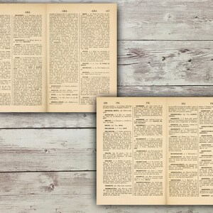 Vintage French Dictionary Printable Paper for Your Junk Journals, Amour ...