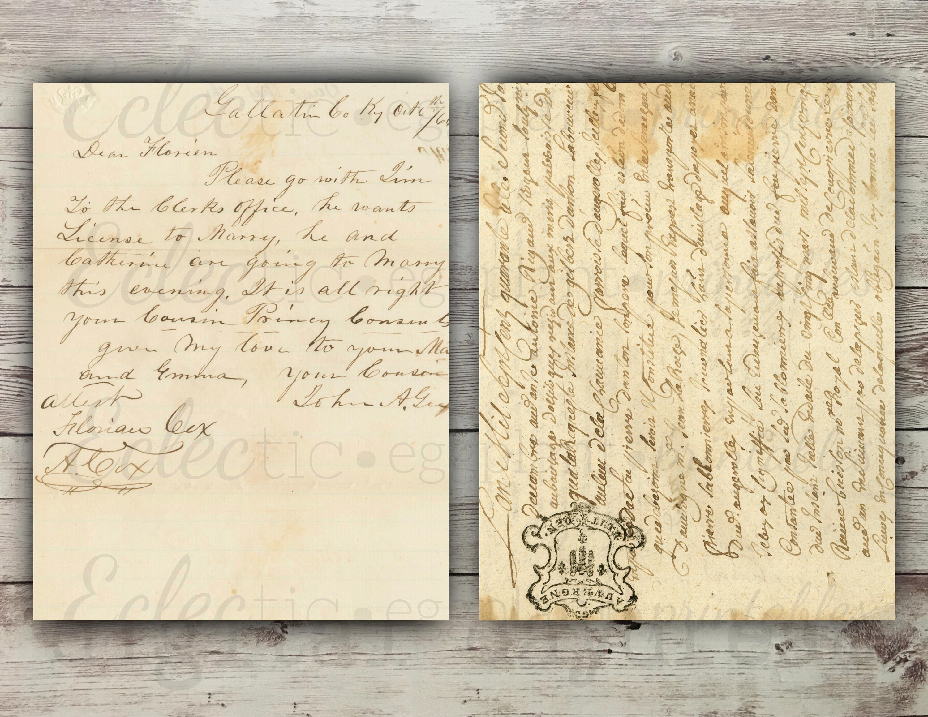 Vintage Handwriting Tear Pages for Your Junk Journals Collage - Etsy