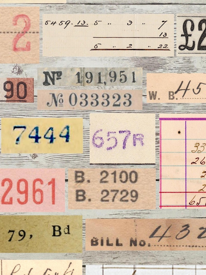Grunge Ephemera Number Labels for Your Junk Journal Scrapbook - Etsy