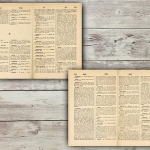 Vintage French Dictionary Printable Paper for Your Junk Journals, Amour ...