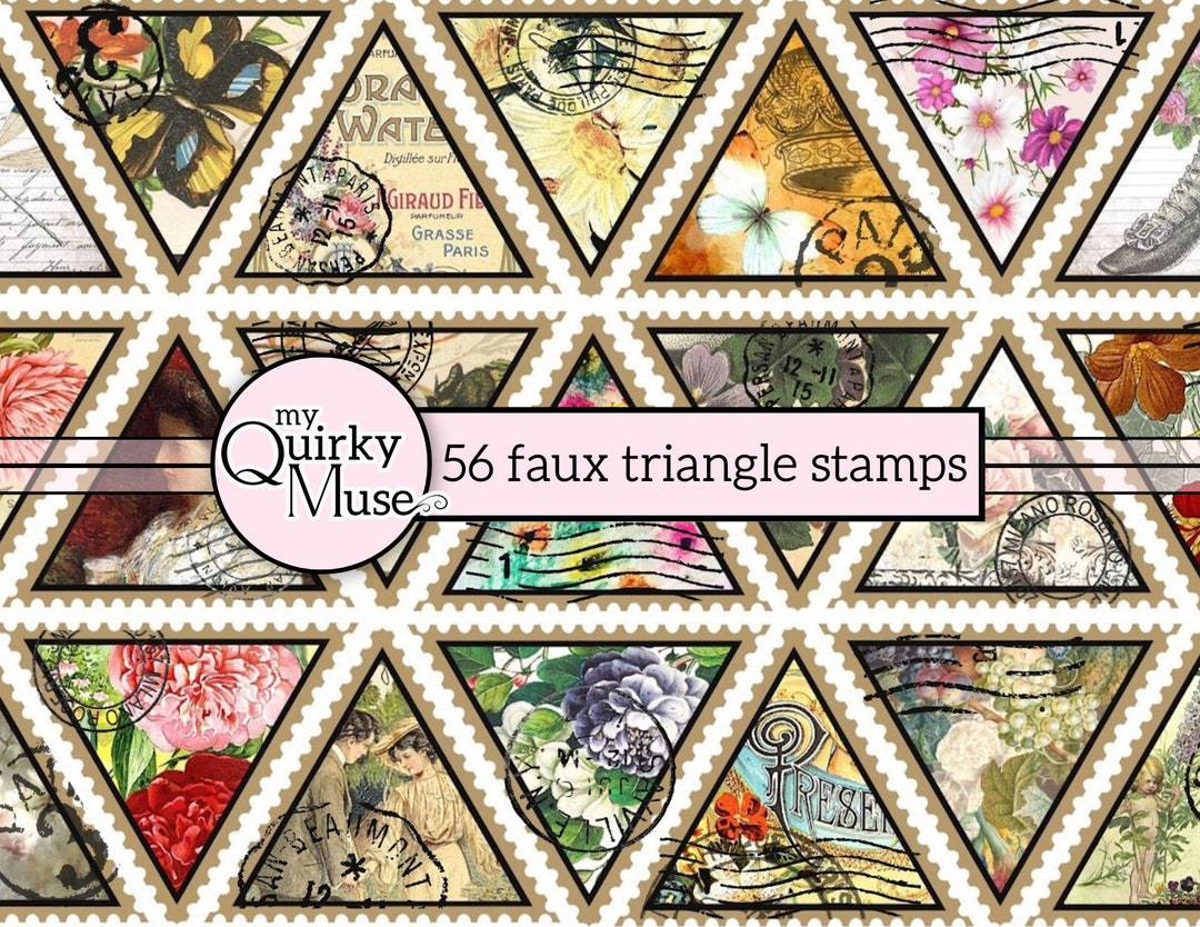 56 Faux Postage Stamps for Your Junk Journal, Scrapbook Collage ...