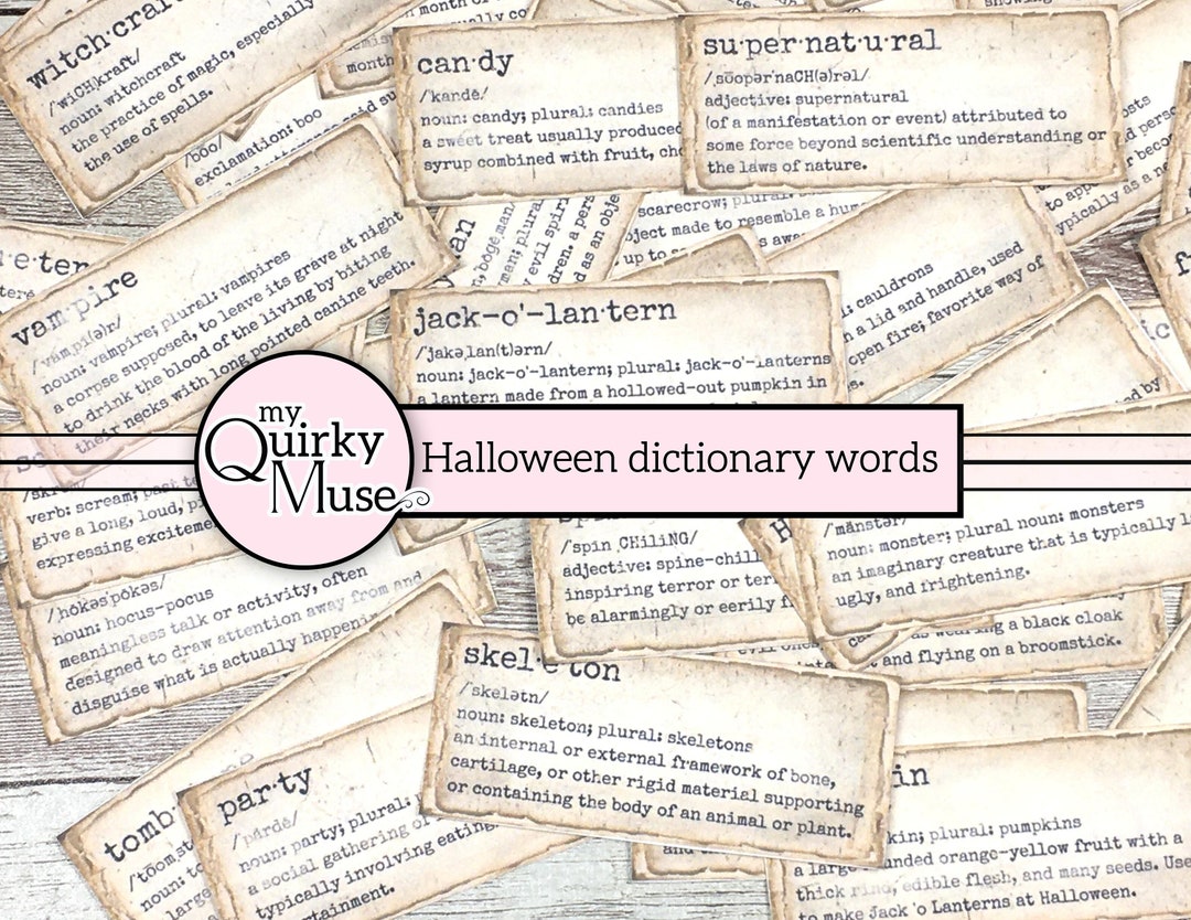 Halloween Definition Words, Spooky Halloween Words, Printable Words ...