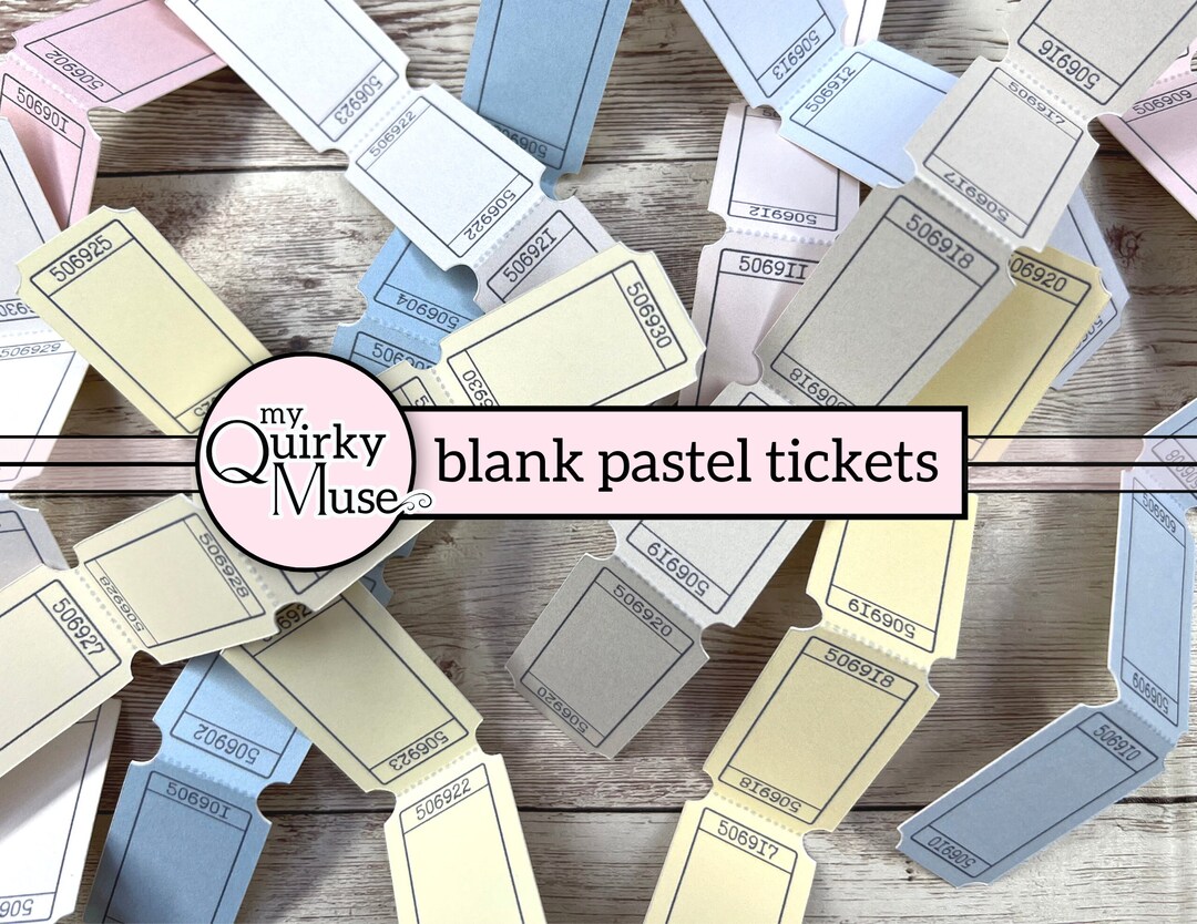 Blank Pastel Tickets: Junk Journal Embellishments (digital Download) - Etsy
