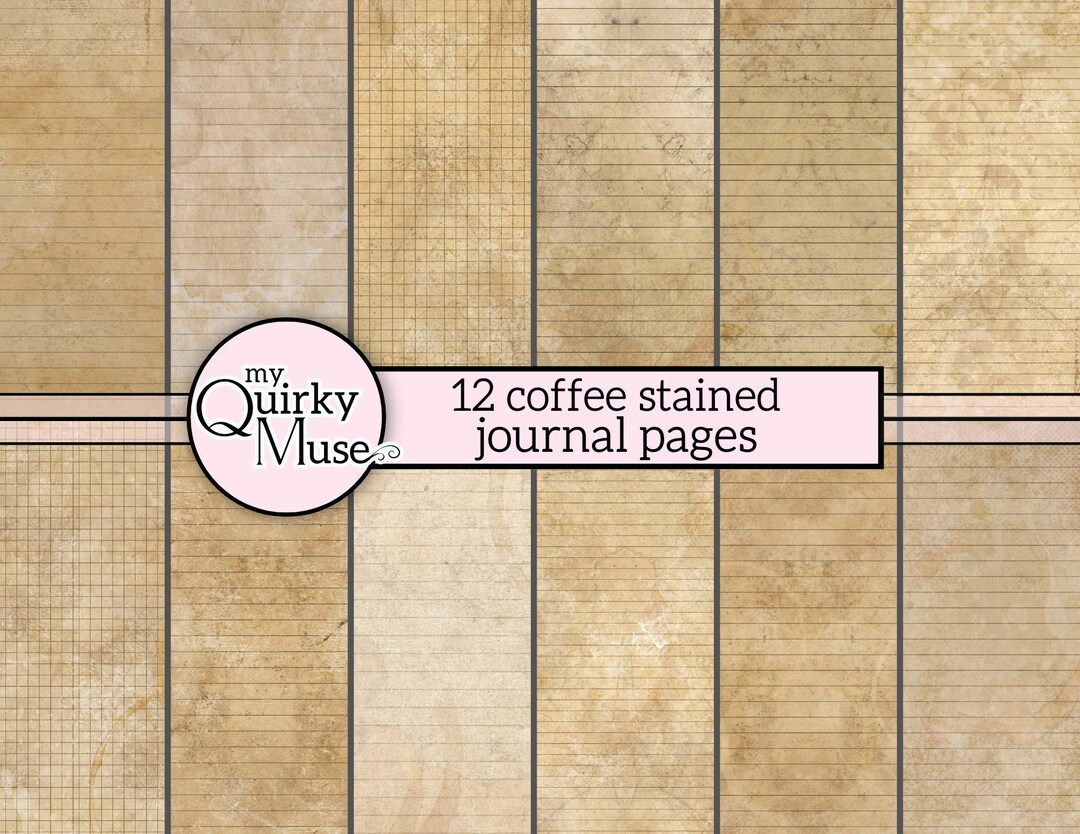 Coffee Stained Printable Journal Paper: Grunge Ephemera (digital ...