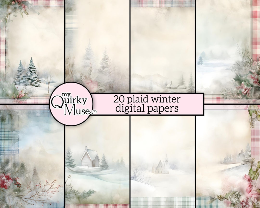 Grunge Plaid Winter Digital Paper for Your Holiday Projects, Junk ...
