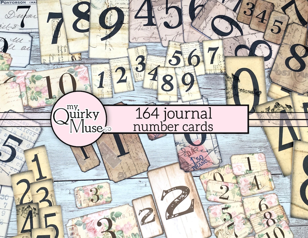 Number Cards for Your Junk Journal, Embellishing Tags, Pocket Suffer ...