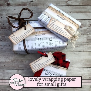 Christmas Sheet Music on Parchment Paper, Xmas Wrapping Sheets, Digital ...