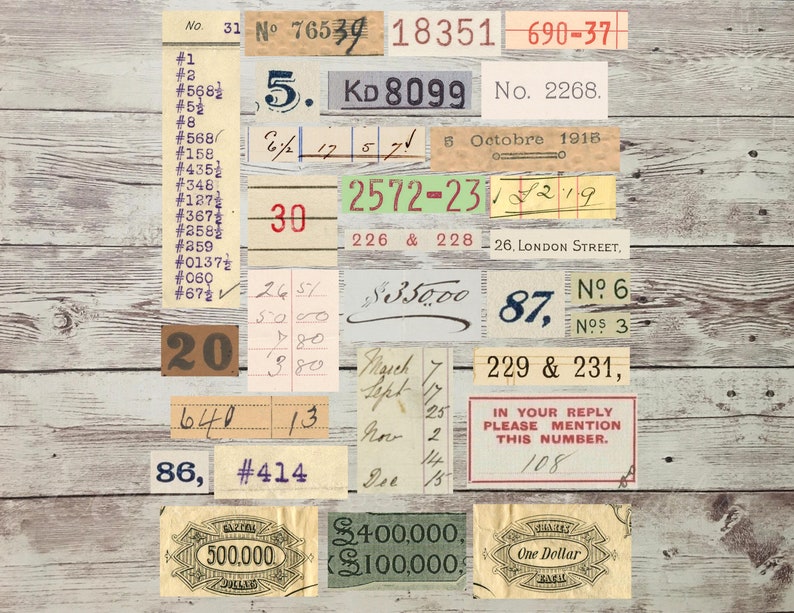 Grunge Ephemera Number Labels for Your Junk Journal Scrapbook - Etsy
