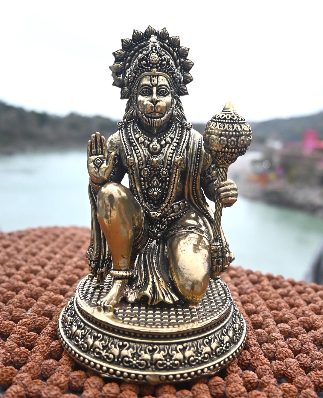 Hanuman Brass Statue 18 Cm | Blessing Hanuman Figure | Bronze Sculpture ...