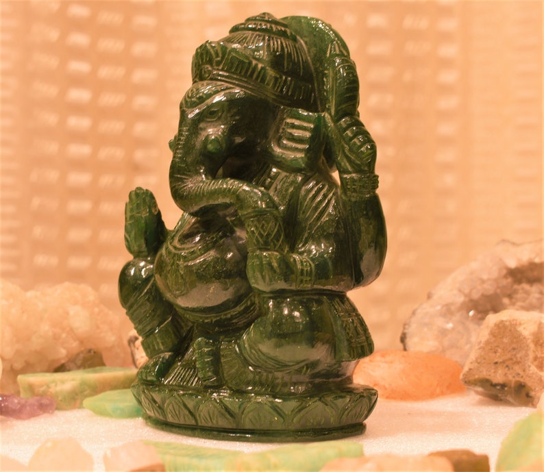 Ganesha Statue Green Aventurine Sculpture Ganesha Jade - Etsy