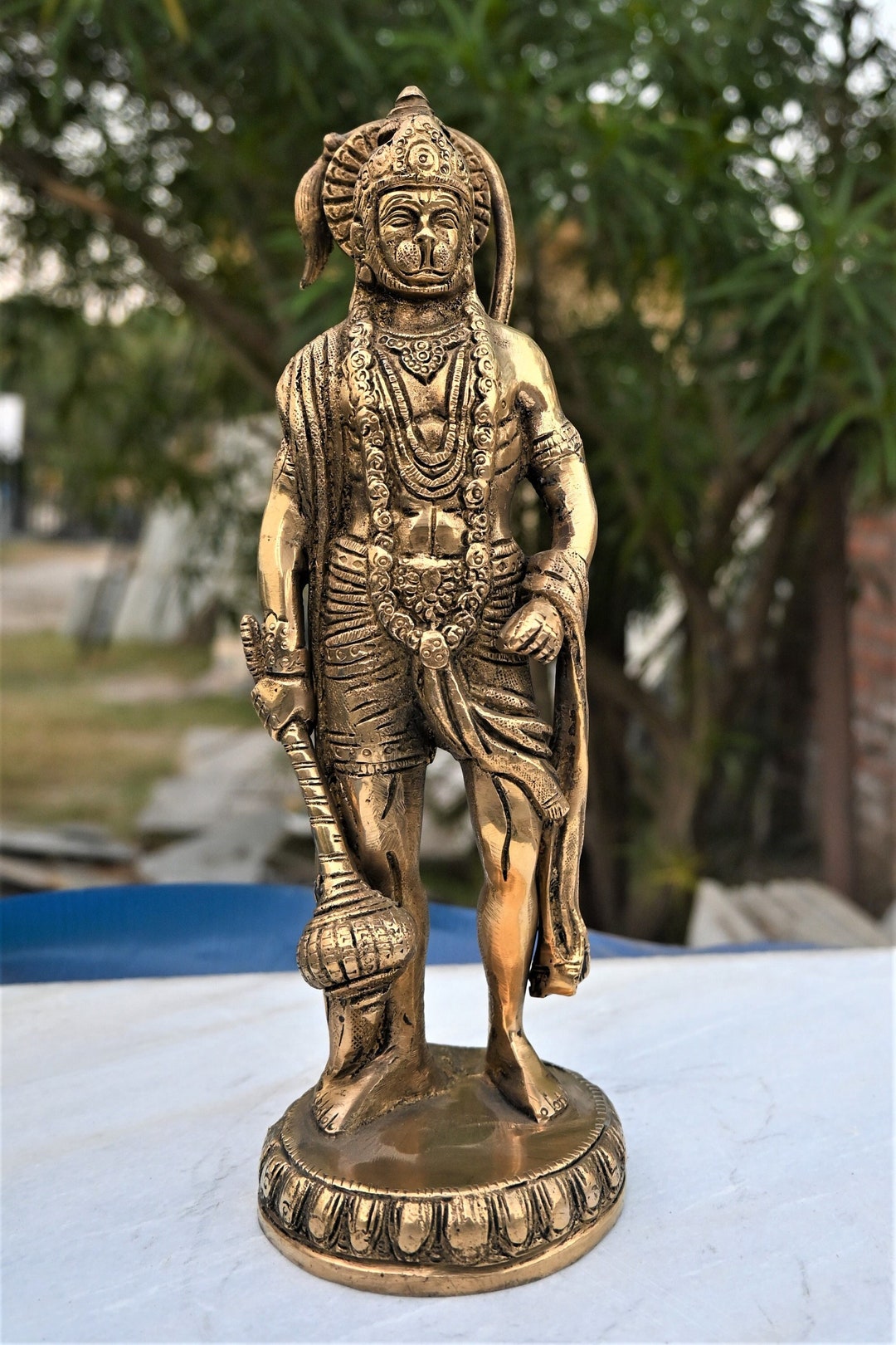 Hanuman Statue | 10 Inches | Hanuman Brass Statue | Standing Hanuman ...