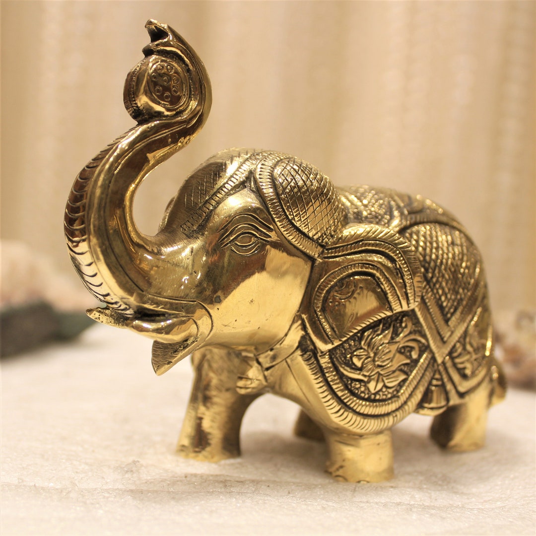 Elephant Statue handcrafted Home Decor Handmade Brass Figurine Bronze ...