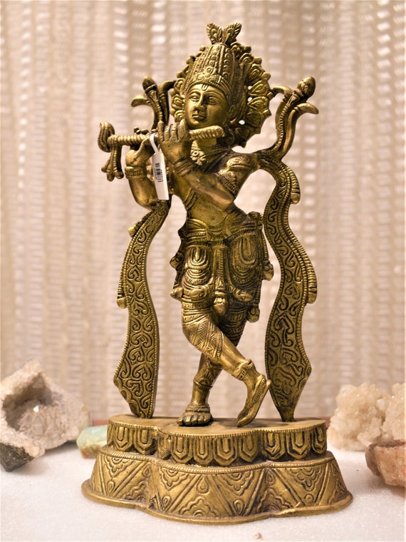 Lord Krishna Statue 11 5 Inches Krishna Statue Krishana Etsy