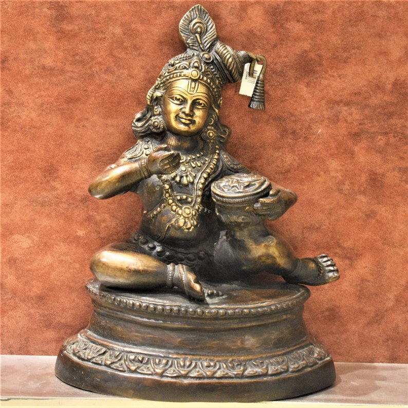 Baby Krishna With Butter Pot Statue 1 Feet Hindu God Lord | Etsy