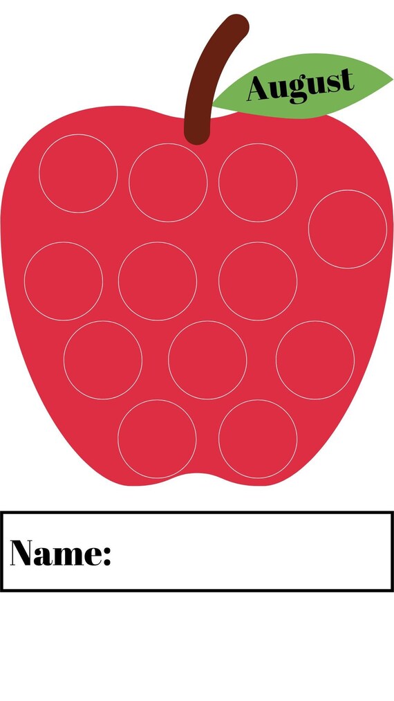 August Sticker Chart - Etsy