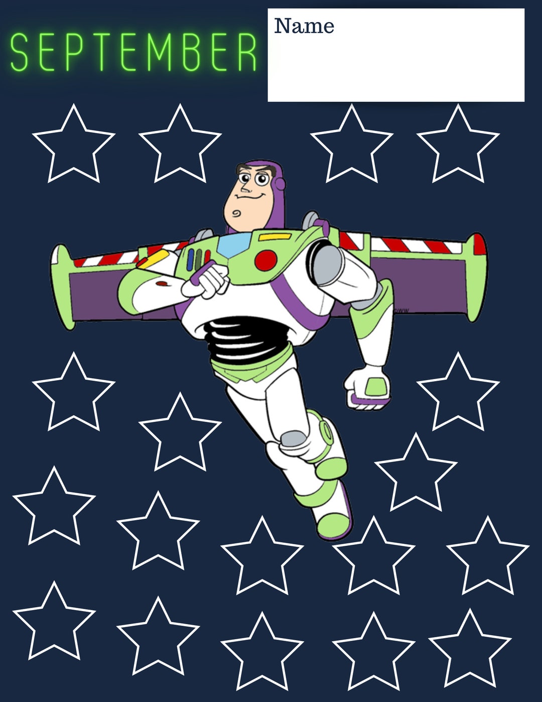 September Sticker Chart - Etsy