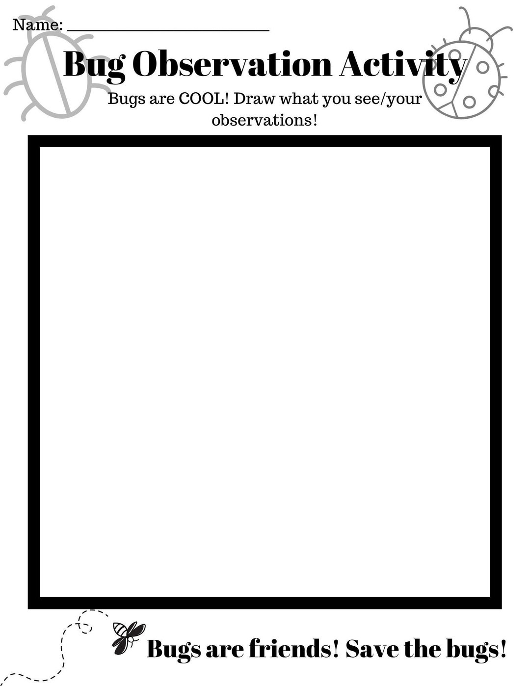 Bug Observation Sheet - Etsy