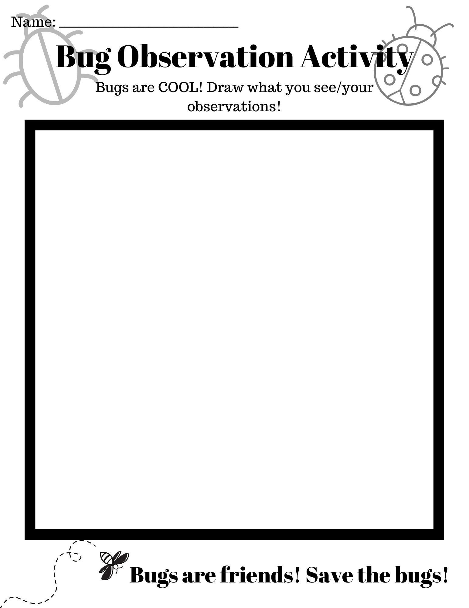 Bug Observation Sheet - Etsy