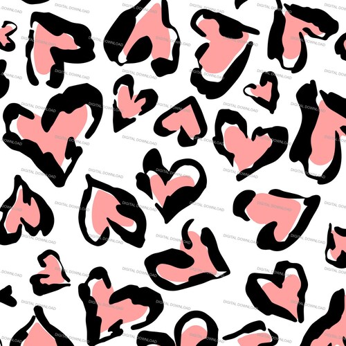 Valentine Heart Leopard Print PNG Pattern - Etsy