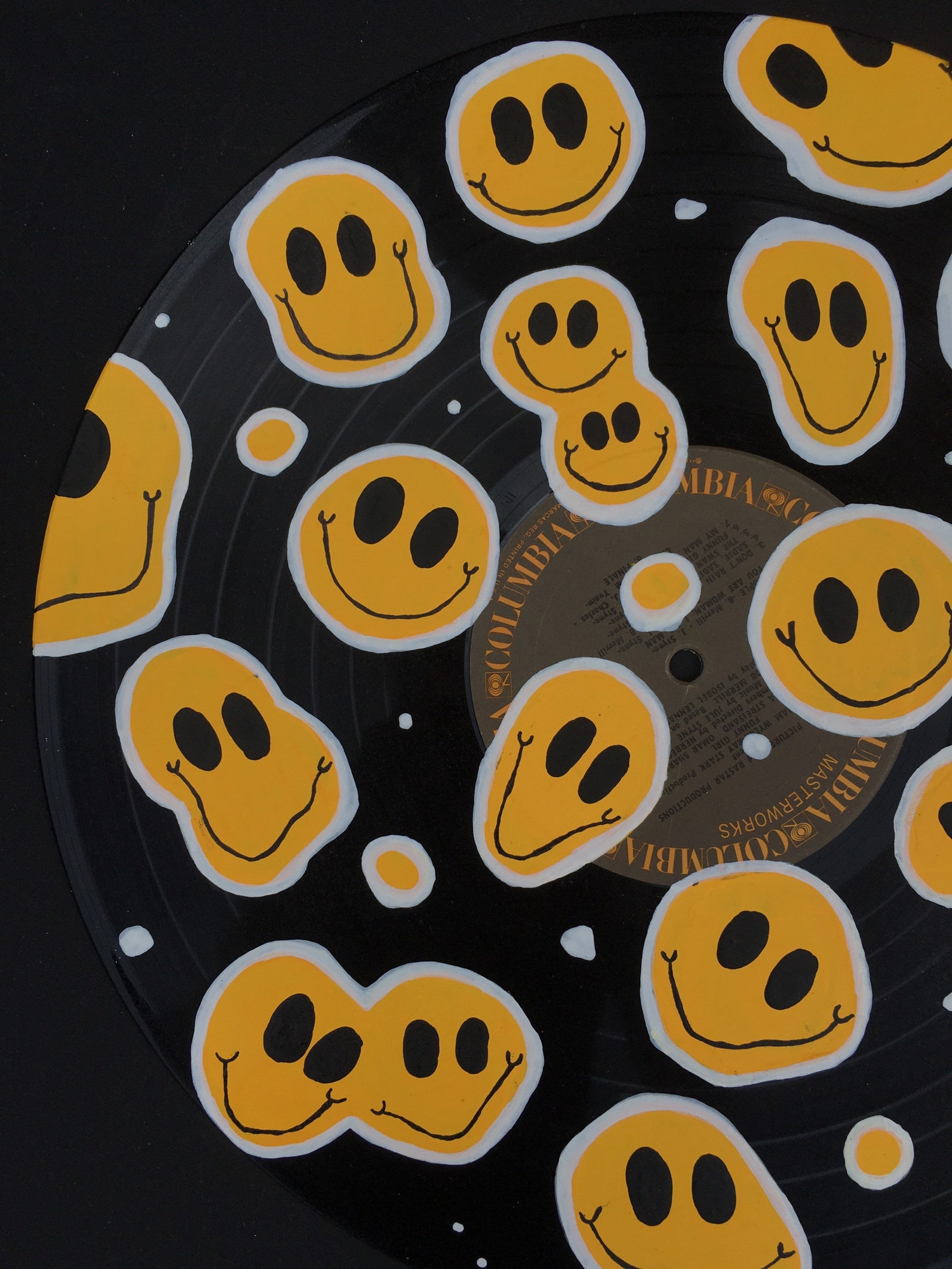 Yellow Smiley Face Vinyl Record - Etsy