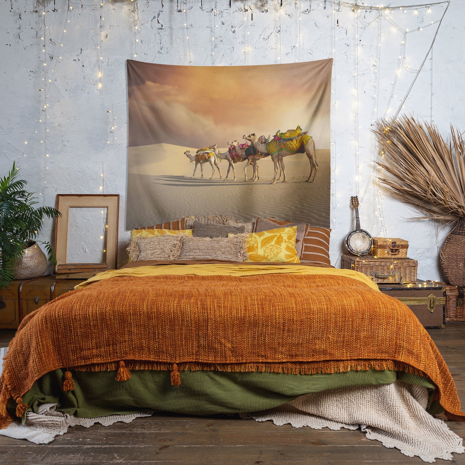 Boho Wall Art Tapestry_camel Thar Desert Tapestries Nature - Etsy Canada