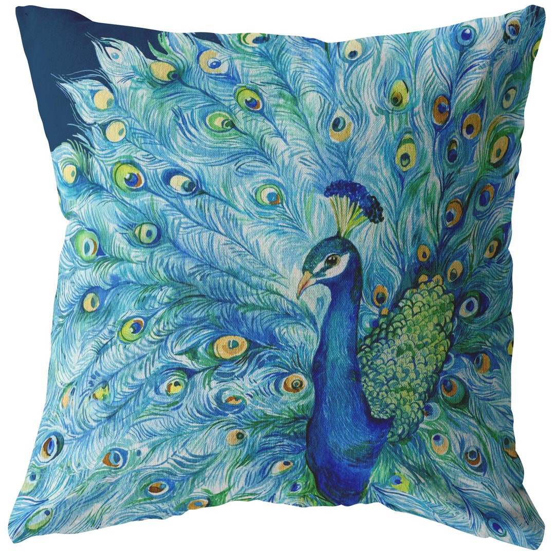 Decorative Throw Pillow _ Peacock - Etsy