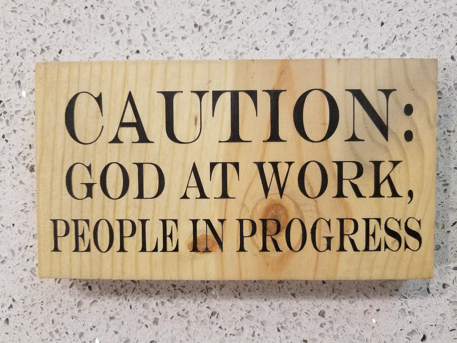 Painted Sign Pine 4 X 7 Caution God at Work People in - Etsy Ireland