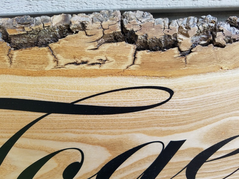 Sign Ash 40 X 15 Live Edge Together is Our Favorite Place | Etsy