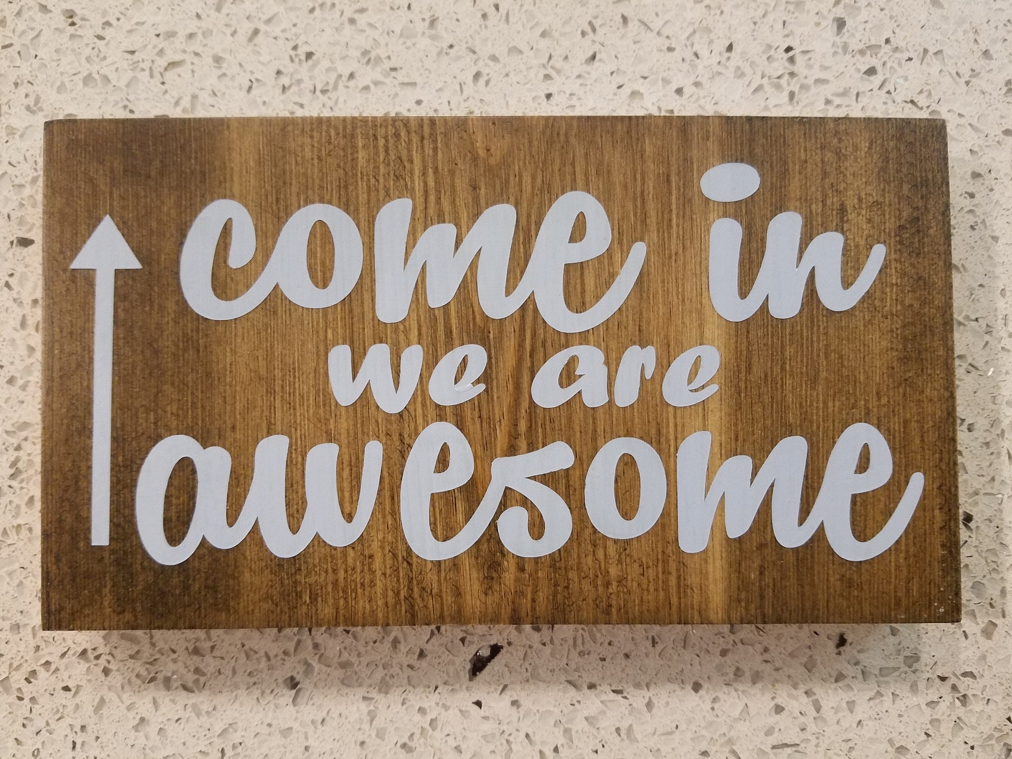 Painted Sign Pine 4 X 7 Come in We Are Awesome Wood Wall - Etsy UK
