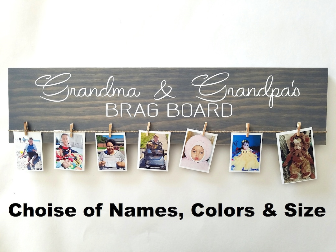 Custom Painted Brag Board Photo Display - Choose Name, Color, Size ...