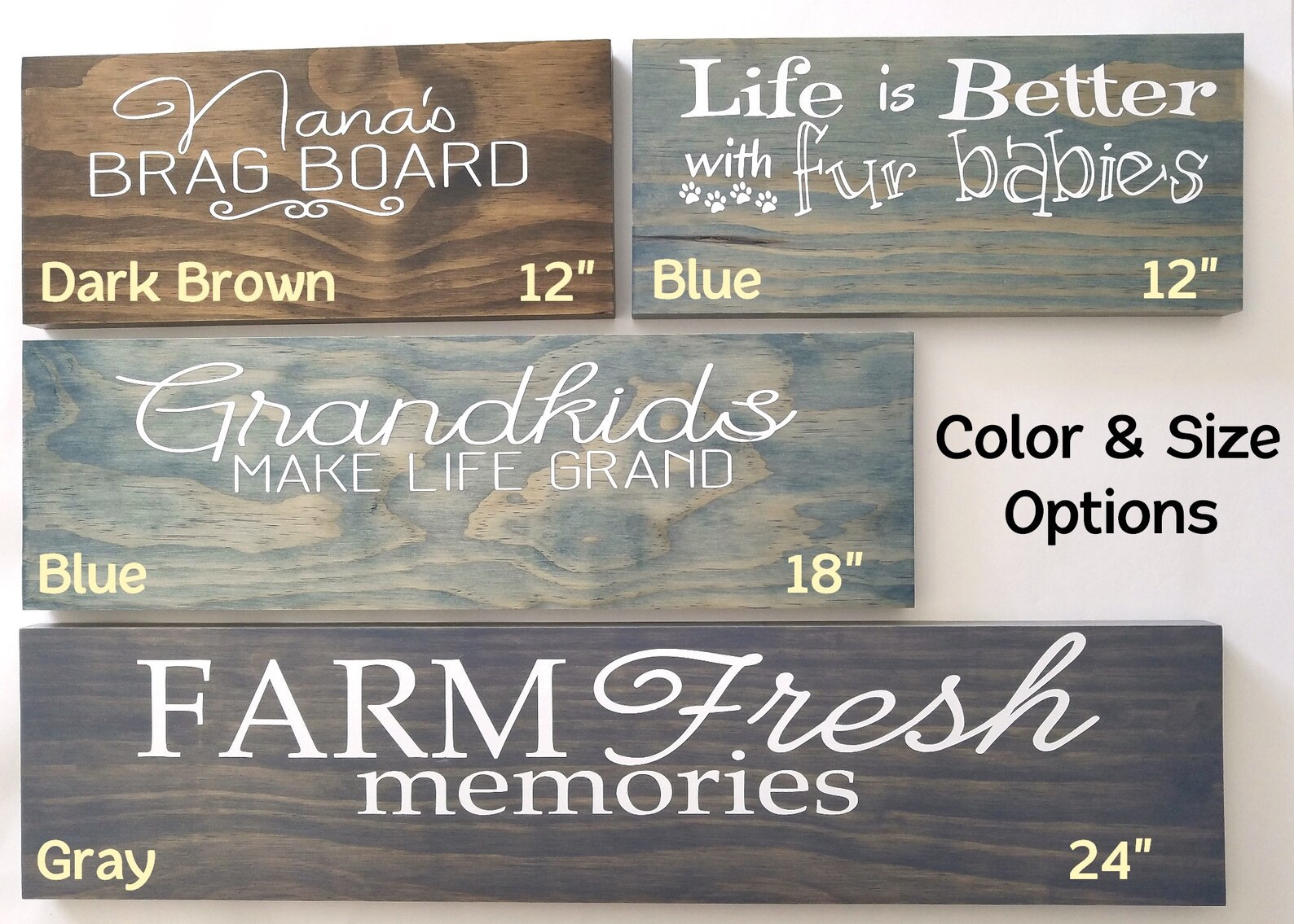 Custom Painted Brag Board Photo Display - Choose Name, Color, Size ...