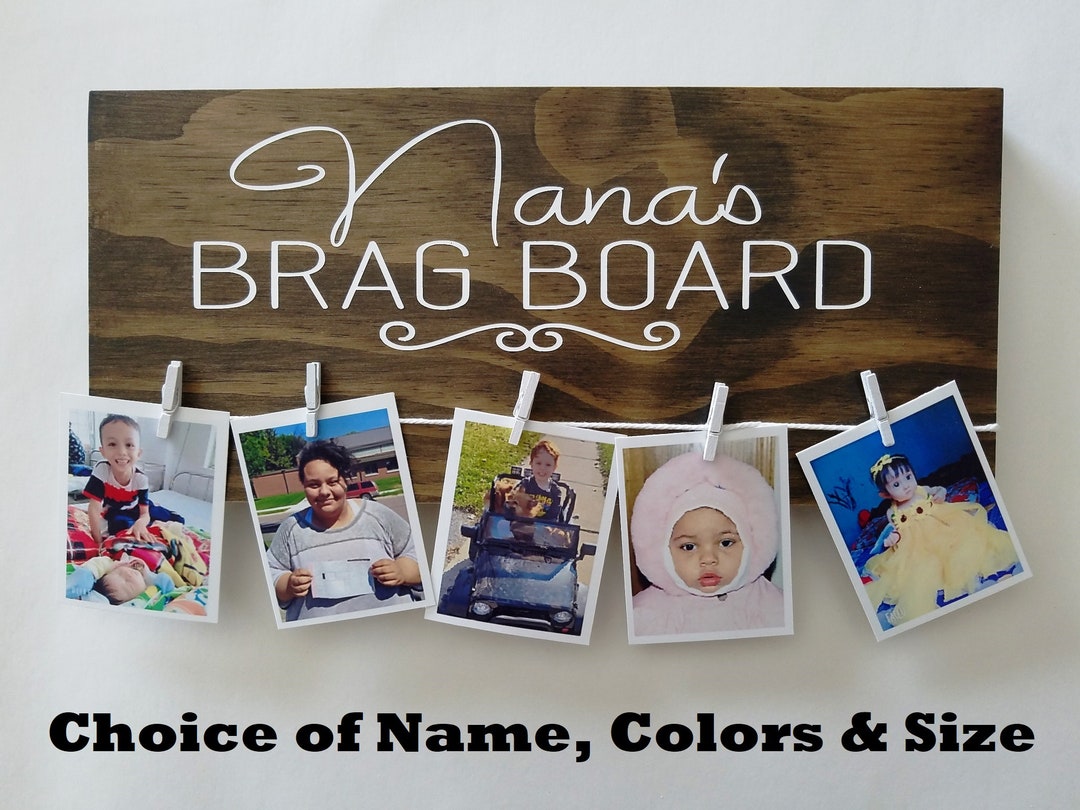 Custom Painted Brag Board Photo Display - Choose Name, Color, Size ...